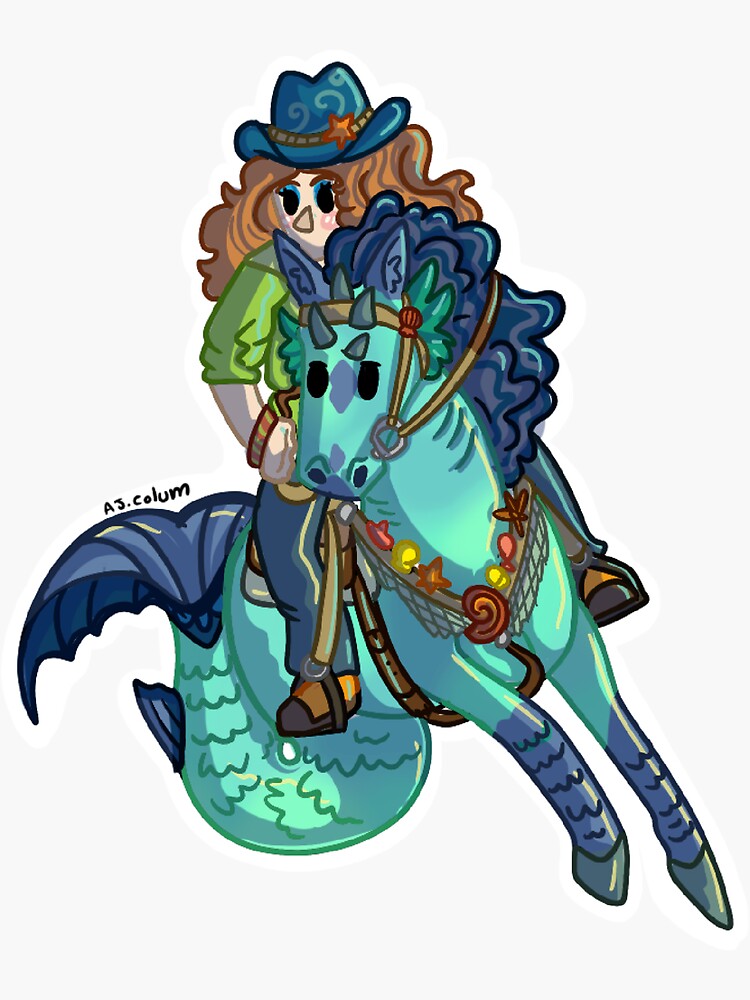 "Mythical Cowboys: Hippocampus " Sticker for Sale by CaptainColum ...