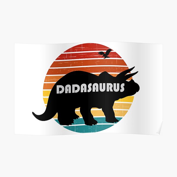 Póster «Daddy saurus Día del padre Papá Papa Dinosaurio Hombres Vintage ...