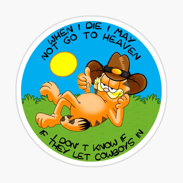 "GARFIELD COWBOY " Sticker for Sale by AkawanzieSt | Redbubble