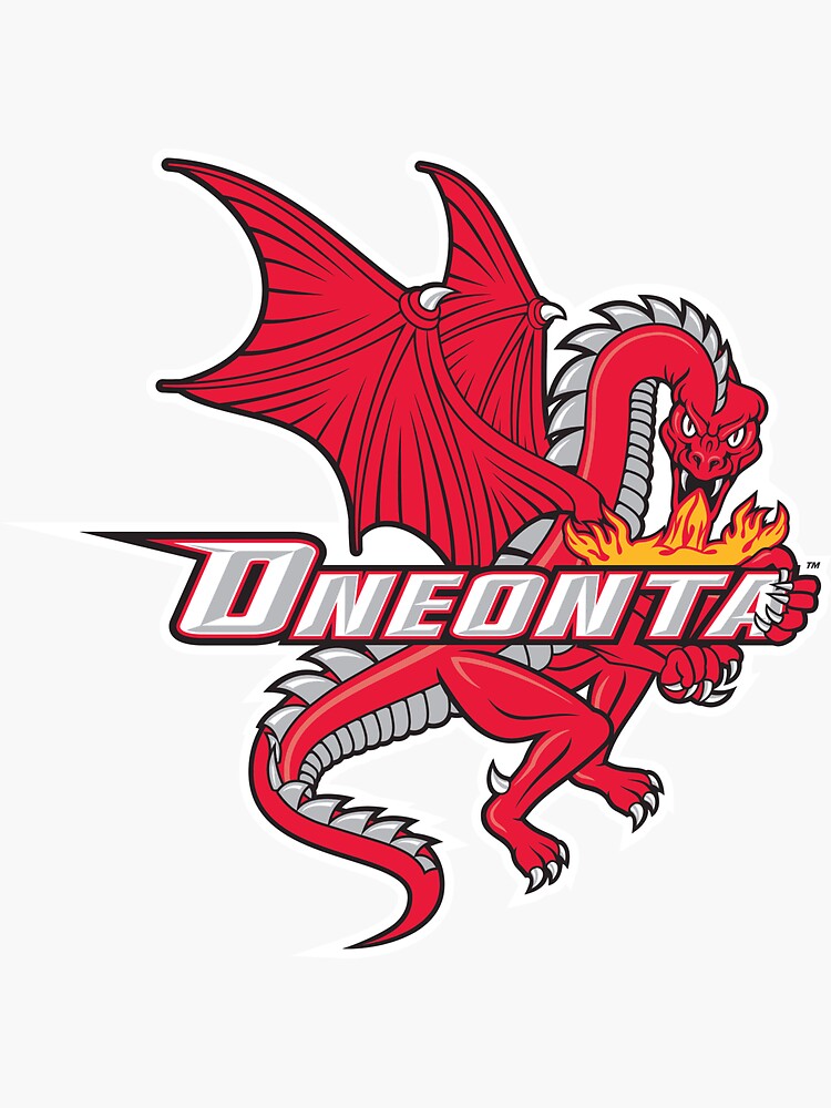 "SUNY Oneonta red dragons" Sticker for Sale by GoobroArtChan | Redbubble