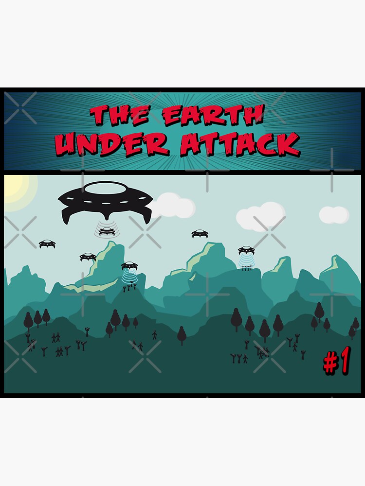 "The Earth Under Attack 1/4" Sticker for Sale by DeFeroz | Redbubble