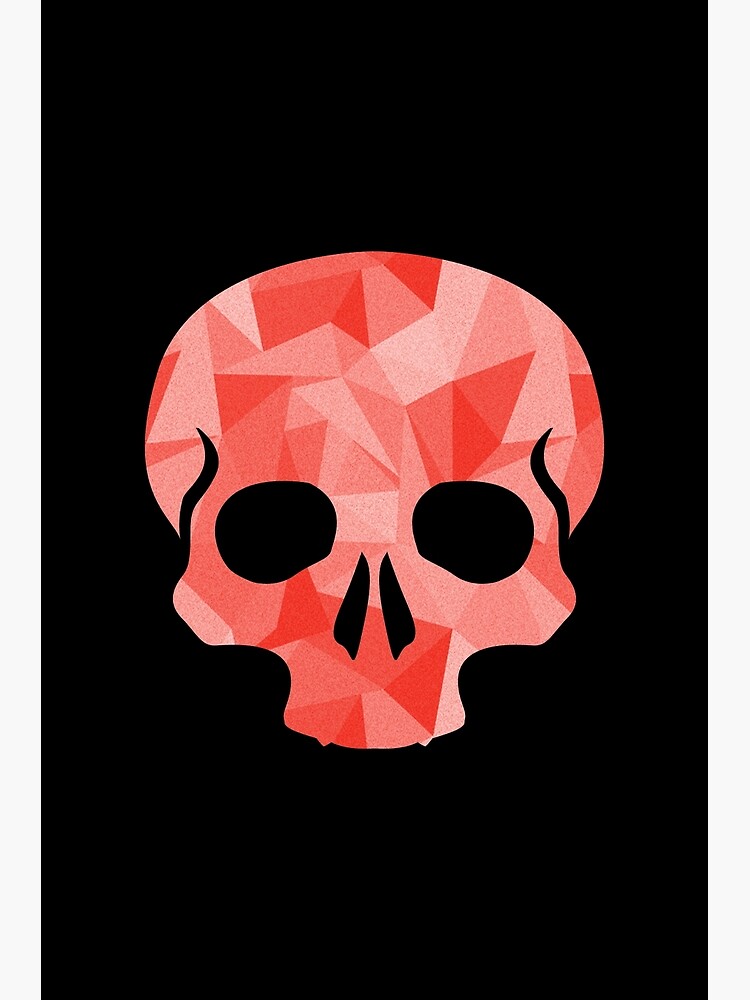 "Skull with Low Poly Triangle Pattern Overlay - Red" Art Print by ...