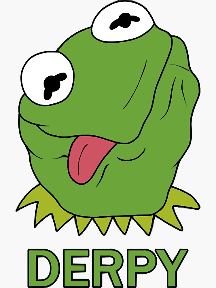 "Derpy Kermit The Frog " Sticker by llBuerger | Redbubble