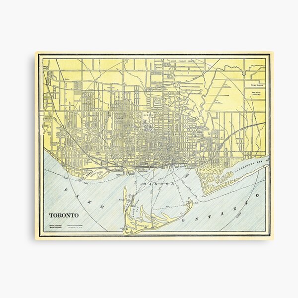 "1904 Antique Street Map of Toronto" Canvas Print by gin-nek-shop ...