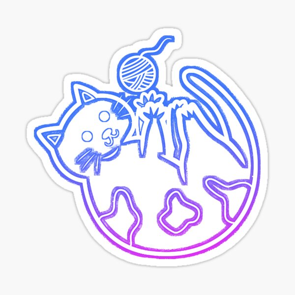 "Cute Cat Neon " Sticker by Chier19 | Redbubble