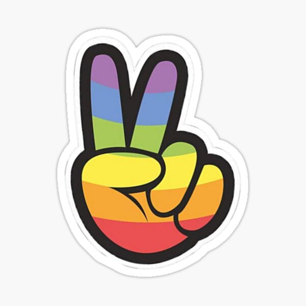 "pride peace sign" Sticker for Sale by ArtByMal | Redbubble