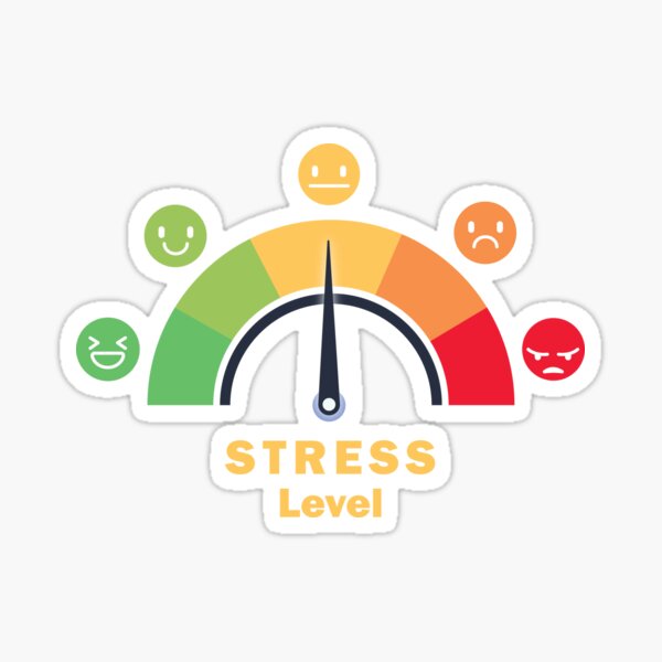 "Stress Level (Medium)" Sticker for Sale by GhostWrench | Redbubble