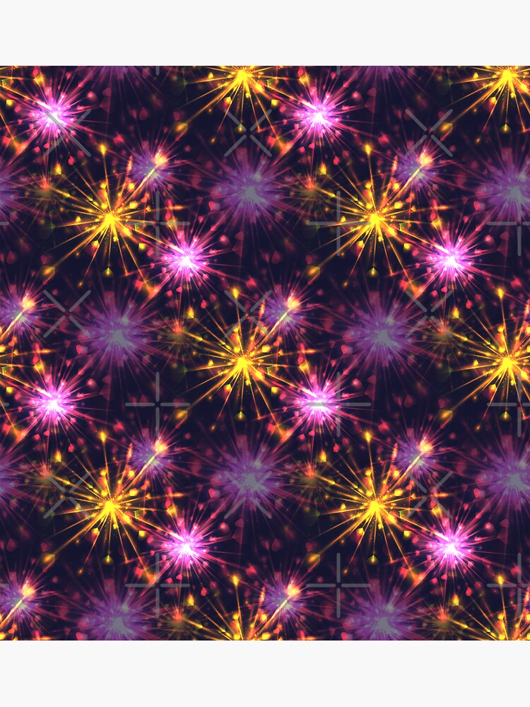 "Seamless texture with festive fireworks of hearts" Sticker by Veleri ...