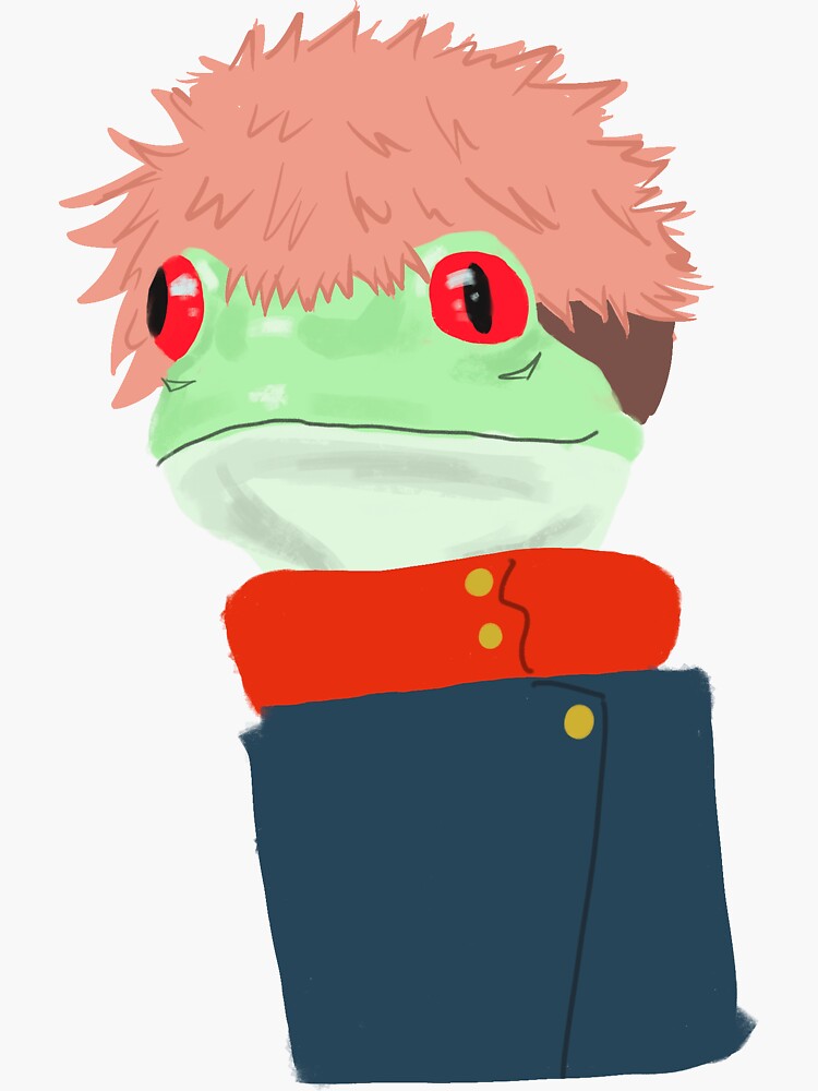 "Yuuji itadori as a frog" Sticker for Sale by tastyappl | Redbubble