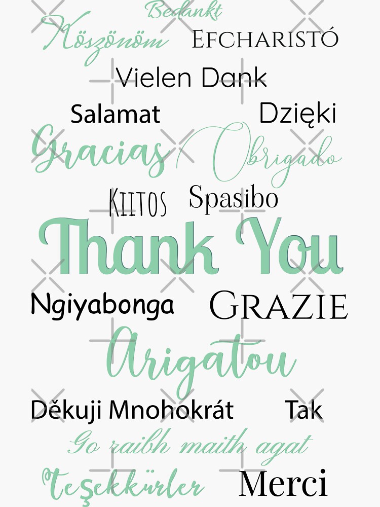 "Thank You Around the World" Sticker for Sale by Molnarisa | Redbubble