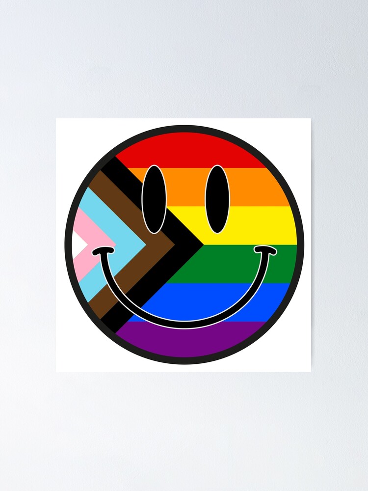 "Progress Pride Smiley Face Smile" Poster for Sale by kineticstomp ...