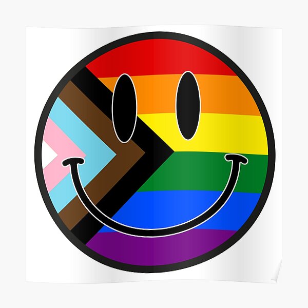 "Progress Pride Smiley Face Smile" Poster for Sale by kineticstomp ...