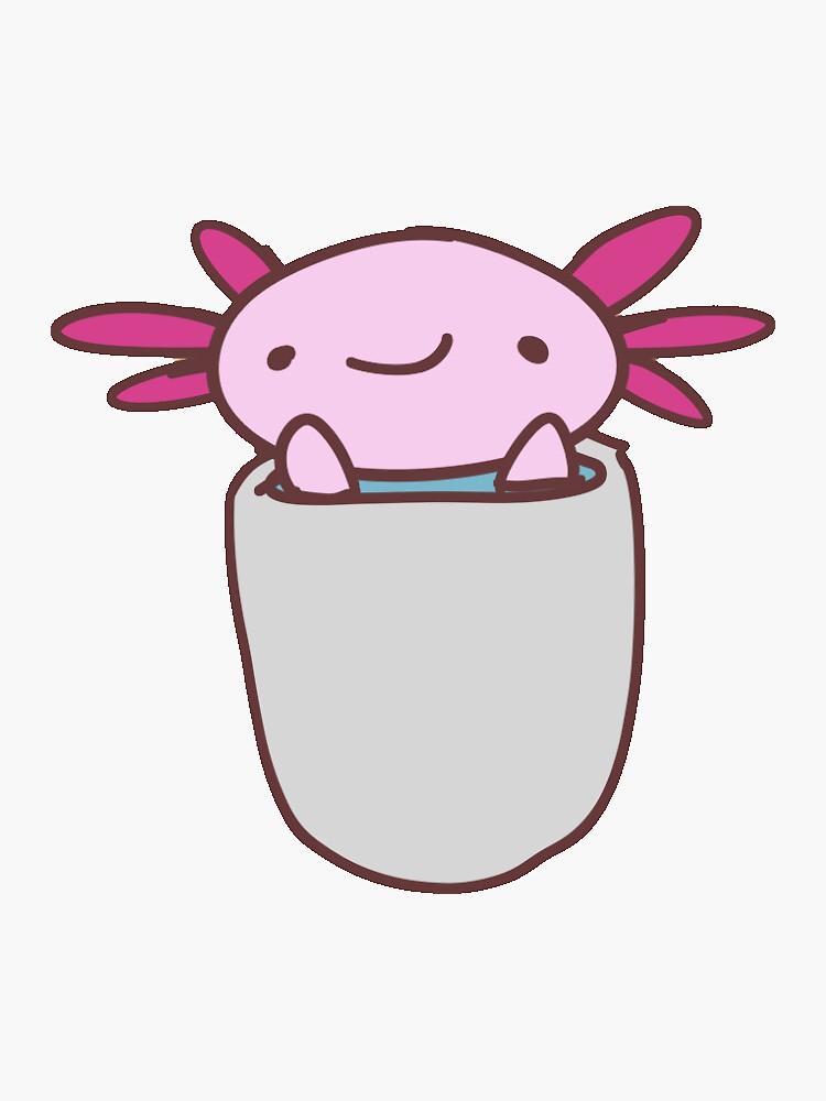 "Axolotl in a Bucket" Sticker by packetoftea | Redbubble