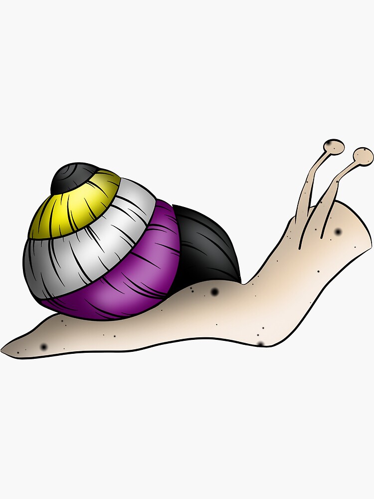 "Non Binary Pride Snail, Non Binary Pride Flag Sticker, Subtle ...