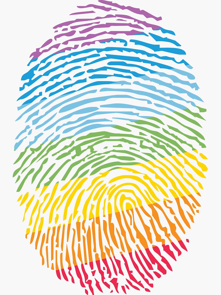 "Thumbprint Rainbow Colour" Sticker for Sale by HumanPride | Redbubble