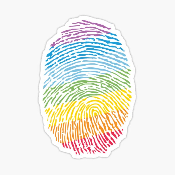 "Thumbprint Rainbow Colour" Sticker for Sale by HumanPride | Redbubble