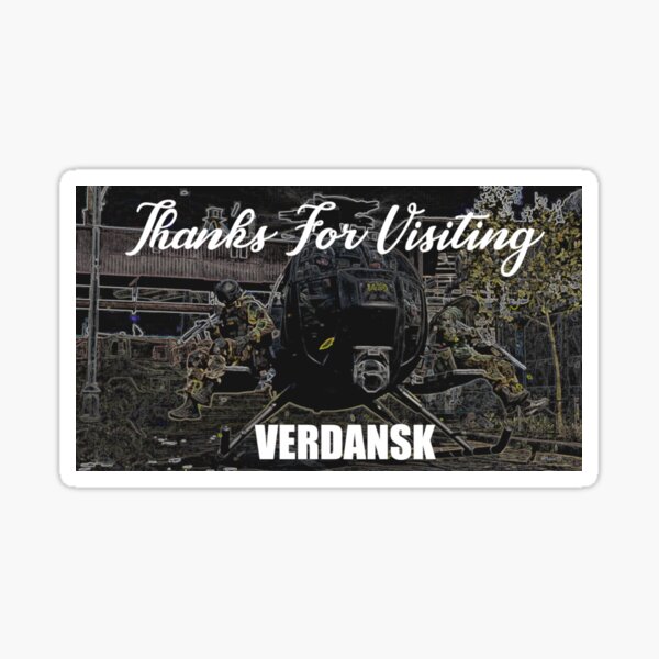 "Warzone - Thanks For Visiting Verdansk" Sticker for Sale by Skarraker3 ...