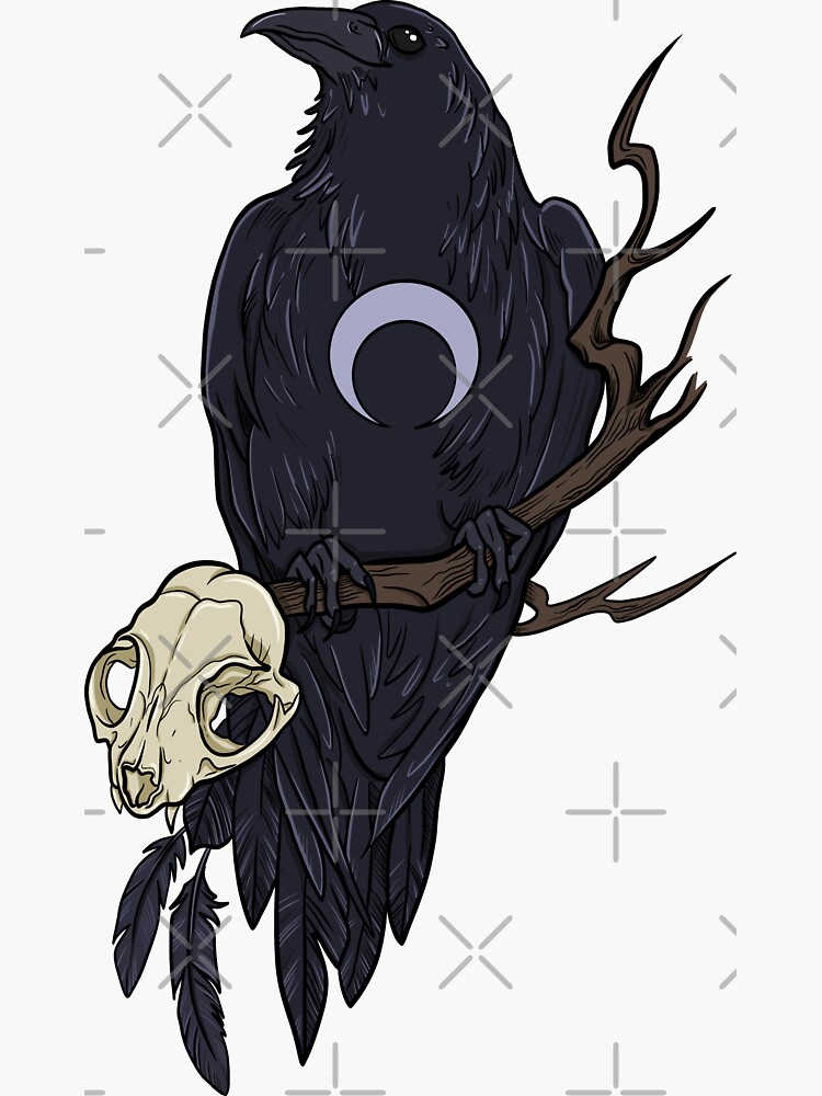 "Dark Magic Crow Black Raven " Sticker for Sale by MadDDesign | Redbubble