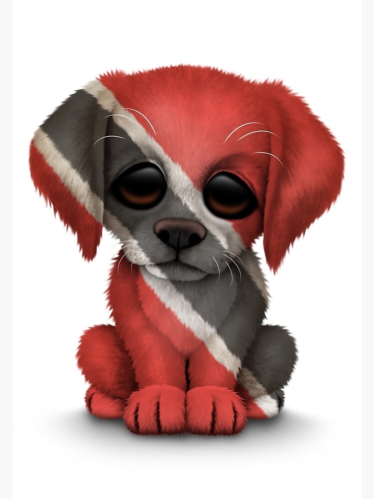 "Cute Patriotic Trinidad and Tobago Flag Puppy Dog" Poster by ...