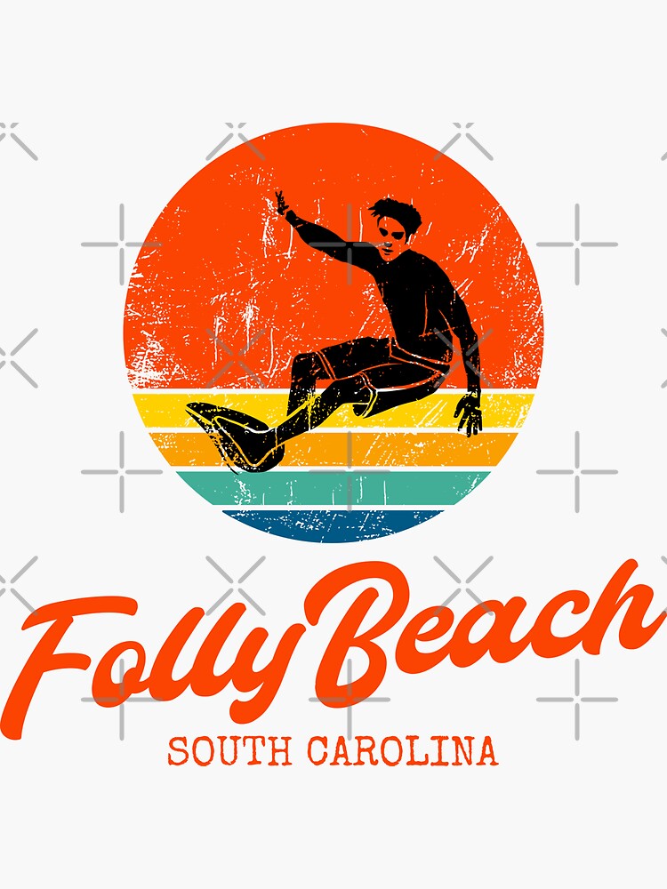 "Folly Beach South Carolina" Sticker for Sale by Kiwidom | Redbubble