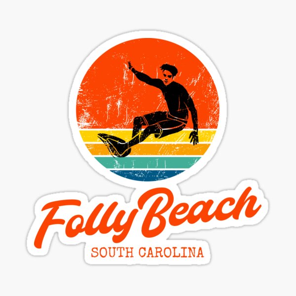 "Folly Beach South Carolina" Sticker for Sale by Kiwidom | Redbubble