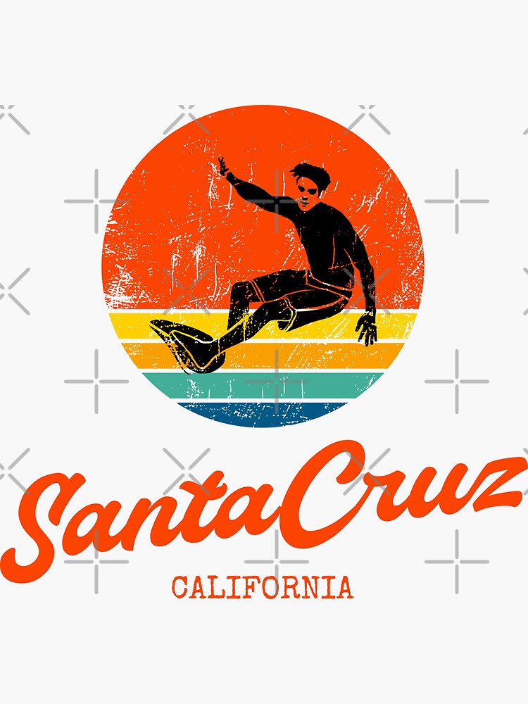 "Santa Cruz California " Sticker for Sale by Kiwidom | Redbubble