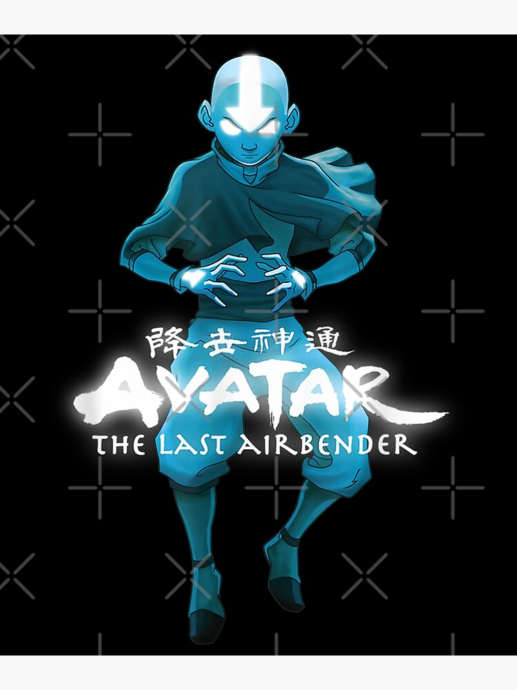 "Art 90s Blue Monochromatic Aang The Last Airbender" Art Print by ...