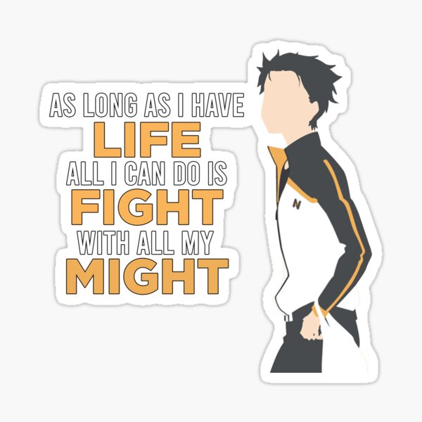 "Subaru Re:Zero Inspirational Quote" Sticker for Sale by TheOtakuZone ...