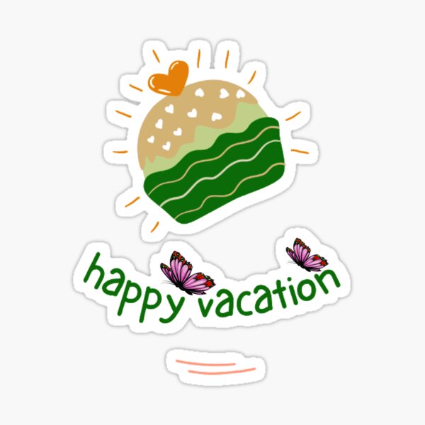 "happy vacation cake Delicious green color" Sticker for Sale by ...