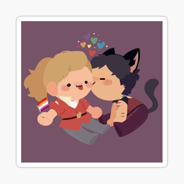 "Pride Chibi Catra and Adora" Sticker for Sale by RedberryArts | Redbubble