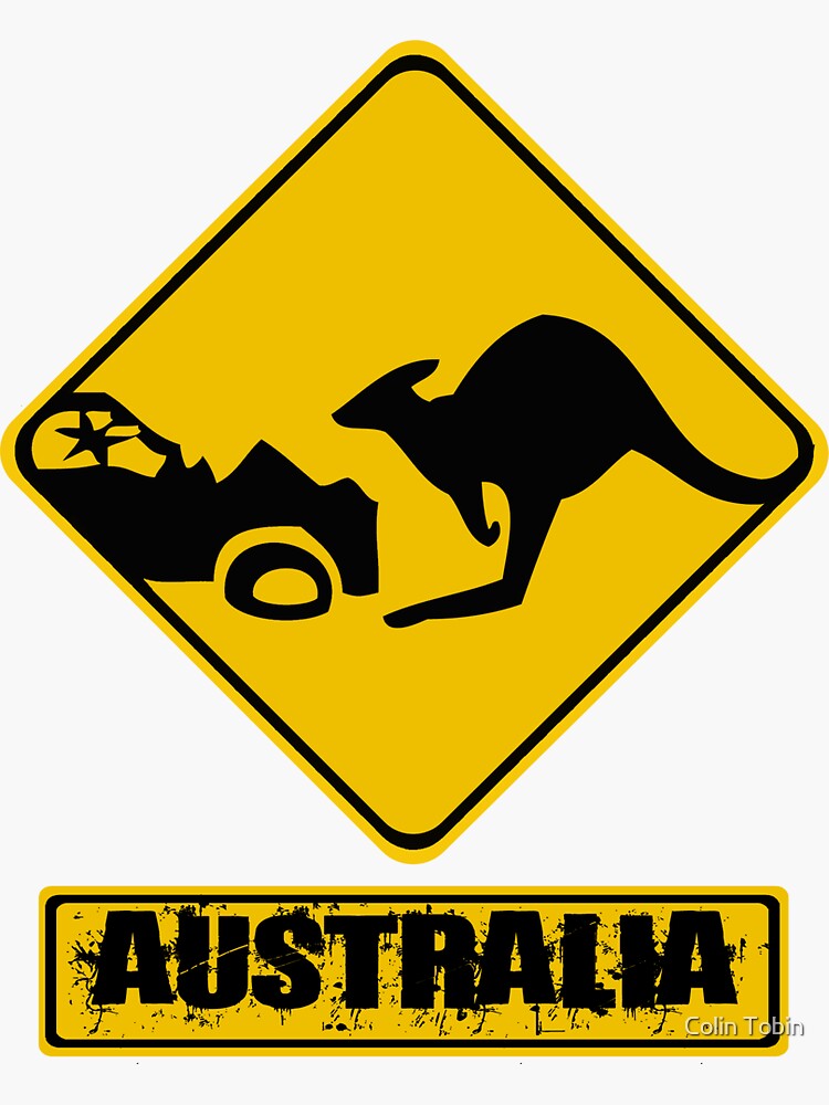 "Kangaroo vs. Car" Sticker for Sale by colintobin | Redbubble