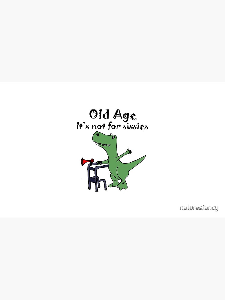 "Funny T-rex Dinosaur using a Walker Old Age Cartoon " Mug by ...