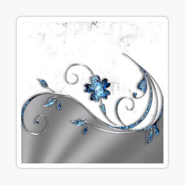 "Decorative Silver" Sticker for Sale by FantasySkyArt | Redbubble