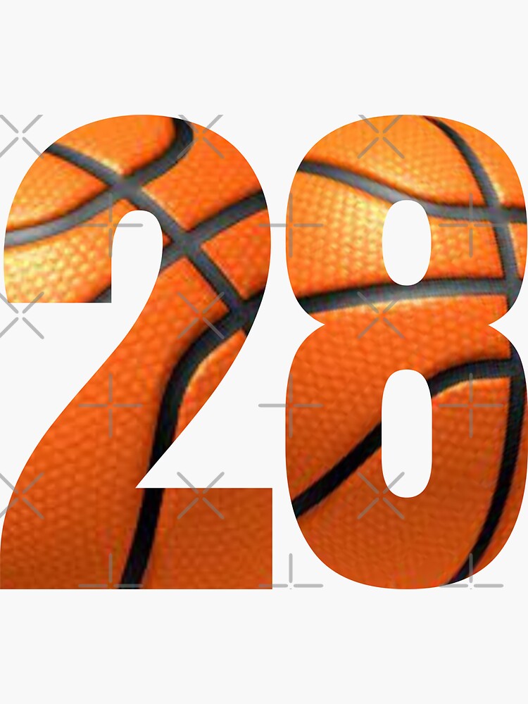 "basketball number 28 " Sticker by Xhere | Redbubble
