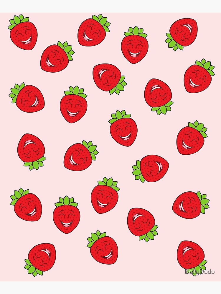 "Cute Strawberry pattern, Smiling Strawberry, Cute Strawberry, Kawaii ...