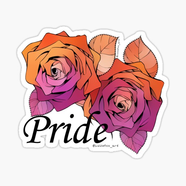 "Lesbian Pride Flag Roses" Sticker for Sale by lizziefoxart | Redbubble
