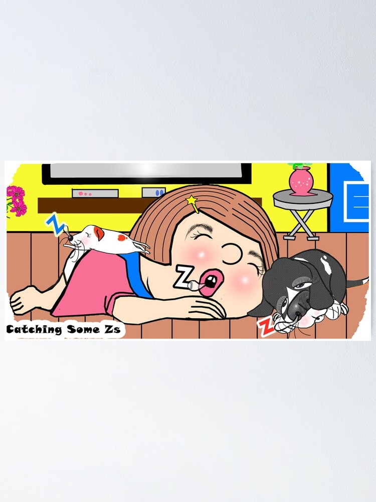 "Catching Some Zs - dogs " Poster by shirleycutecard | Redbubble