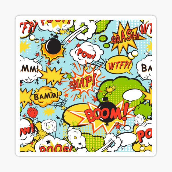 "BOOM! POW! SNAP! " Sticker for Sale by originalmomo | Redbubble