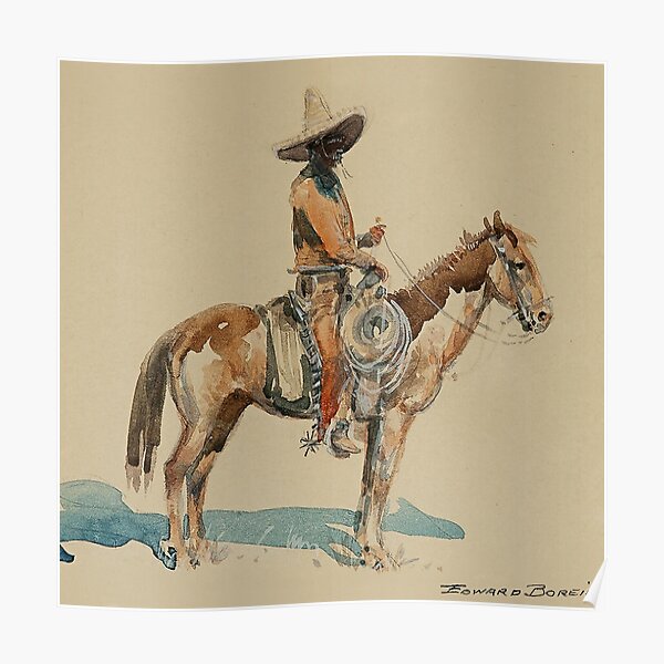 Vaquero” Western Art by Edward Borein" Poster for Sale by PatricianneK ...