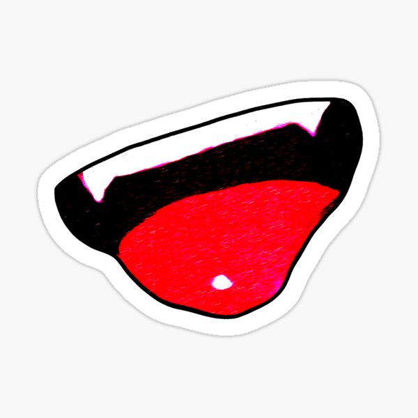 "Anime Fang Mouth" Sticker for Sale by Eson-Designs | Redbubble