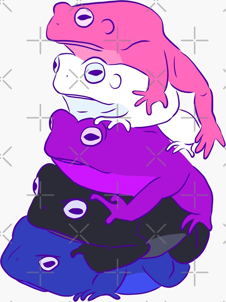 "Genderfluid Pride Frog Stack" Sticker for Sale by josierichey | Redbubble
