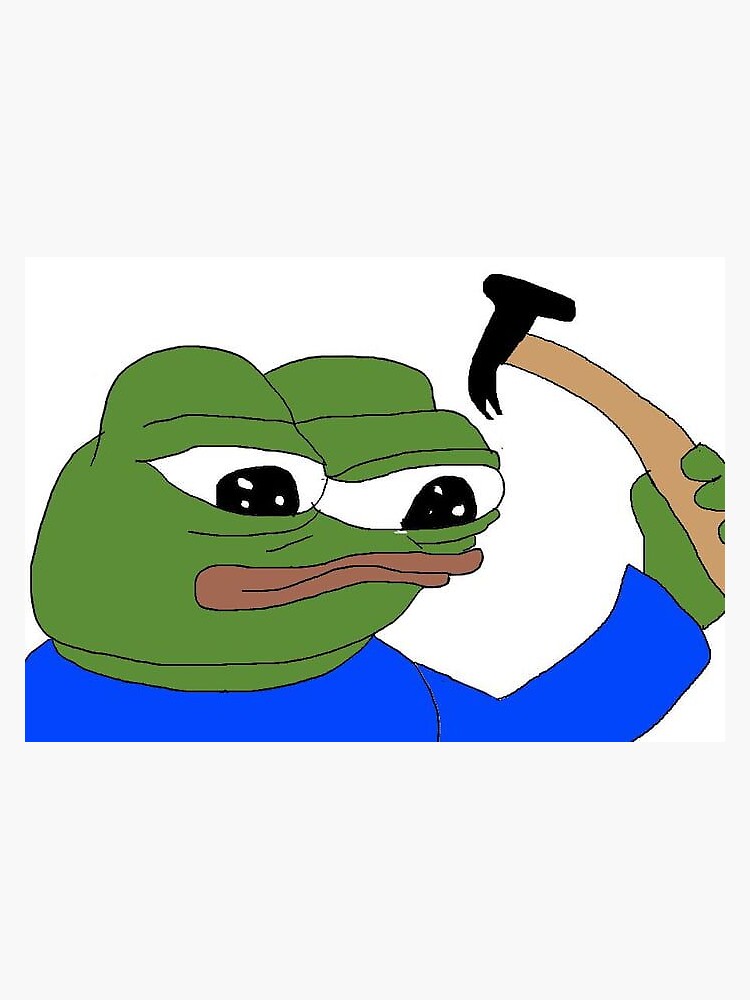 "Peepo with hammer meme" Sticker for Sale by kamilesz | Redbubble