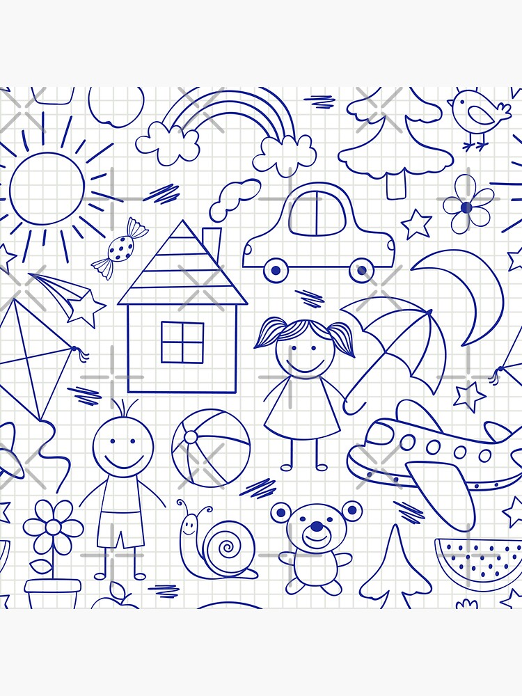 "Cute Kids Drawing" Sticker by PatternTale | Redbubble