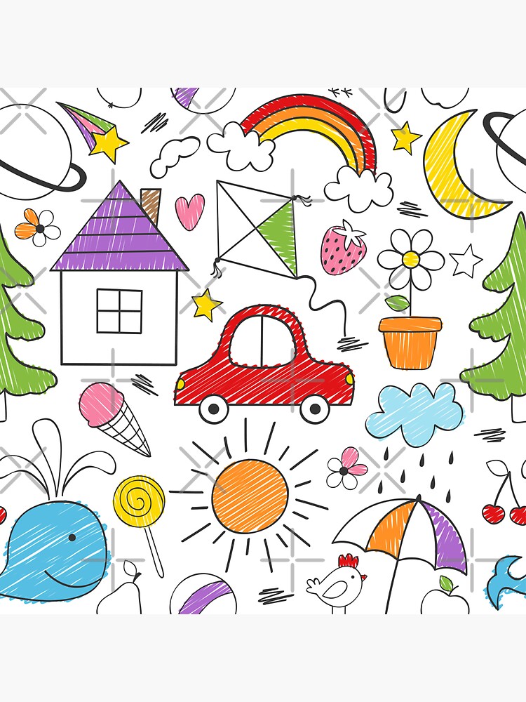 "Cute Kids Drawing" Sticker for Sale by PatternTale | Redbubble