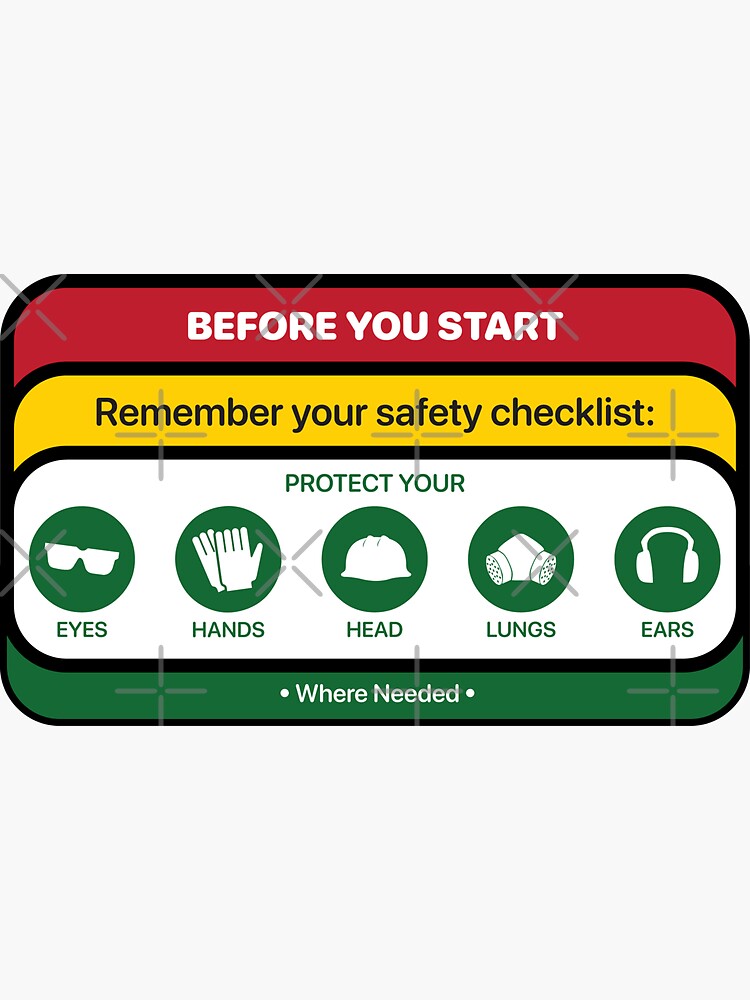 "Safety Checklist" Sticker for Sale by brainthought | Redbubble