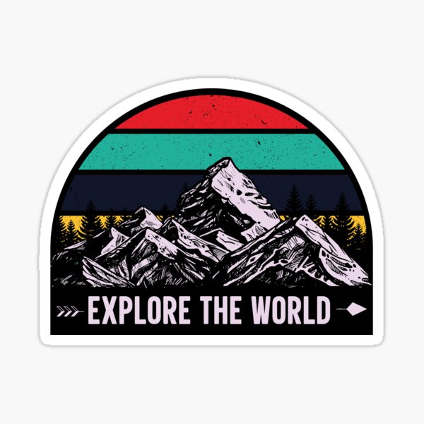"Explore the world - Mountain Adventures" Sticker for Sale by ...