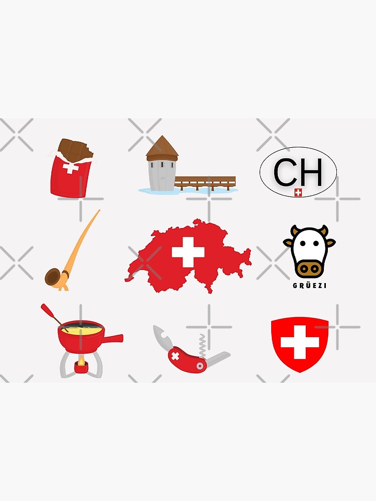 "Swiss - Switzerland Sticker Pack Set X9" Poster by TeesbyLF | Redbubble