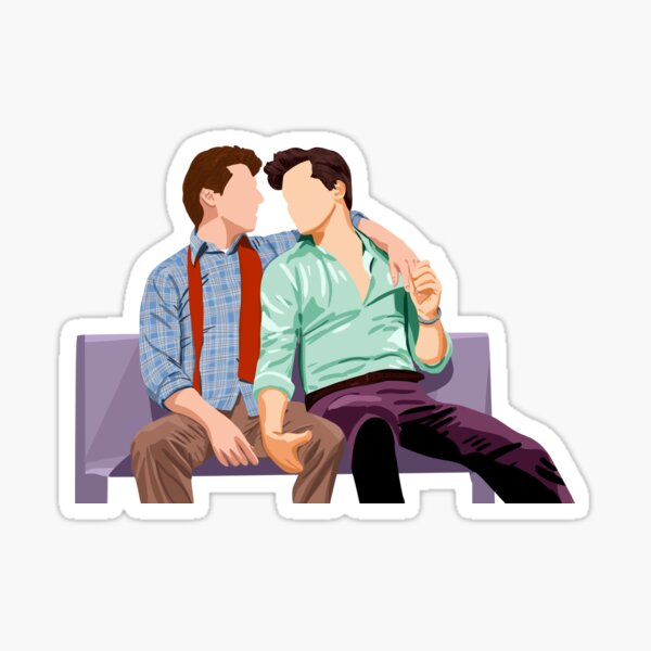 Falsettos Marvin And Whizzer On A Bench Sticker For Sale By Byebyesally Redbubble