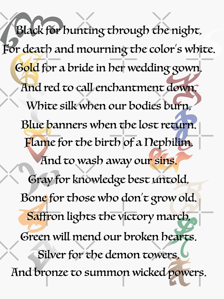 "Shadowhunters Nursery Rhyme" Sticker for Sale by Booshort | Redbubble