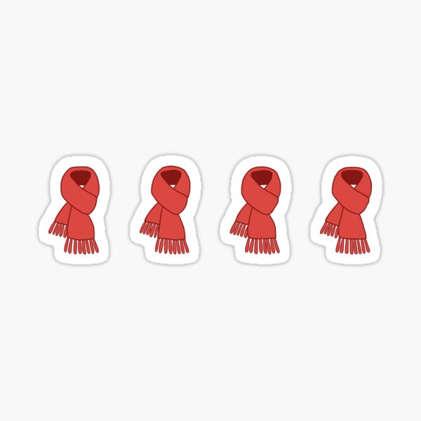 "red 4 scarves" Sticker for Sale by 3rdgilmoregirl | Redbubble
